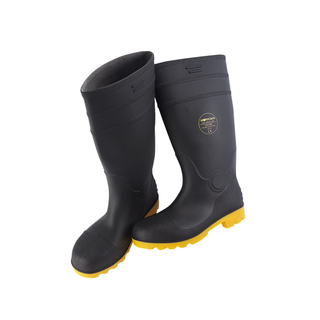 WORKSafe® BLACK VULCAN BOOTS WITH STEEL TOE CAP AND MIDSOLE (S5) - WORKSafe